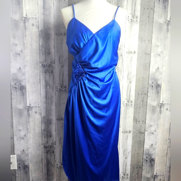 Dresses | Vintage 8s Greatest Team Royal Blue Dress | Poshmark